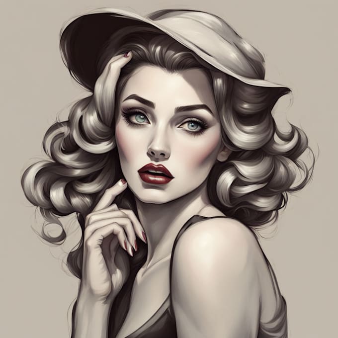 Design your pin up girl art and character portrait by Zanites | Fiverr