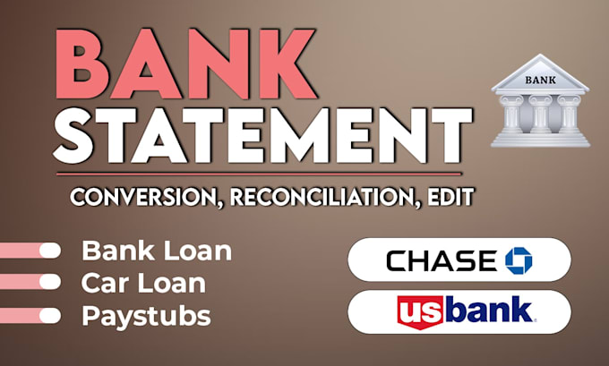 Do bank statement conversion pdf to excel, reconcile, data entry by ...