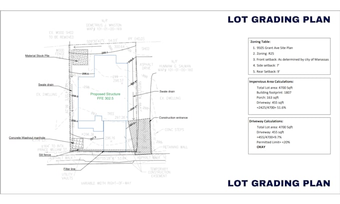 Make lot grading plan, erosion control plan, drainage plan by ...