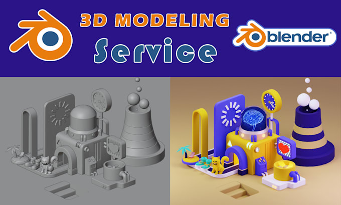 Create 3d model products in blender by Wal_eed786 | Fiverr