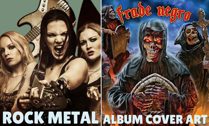 Draw album cover art for rock, death metal music, heavy metal, music ...