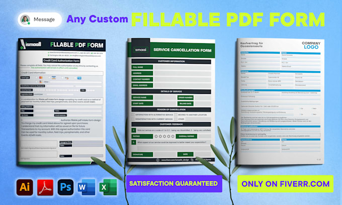 Create fillable pdf form, questionnaire, intake, order form design by Ismaails_design | Fiverr