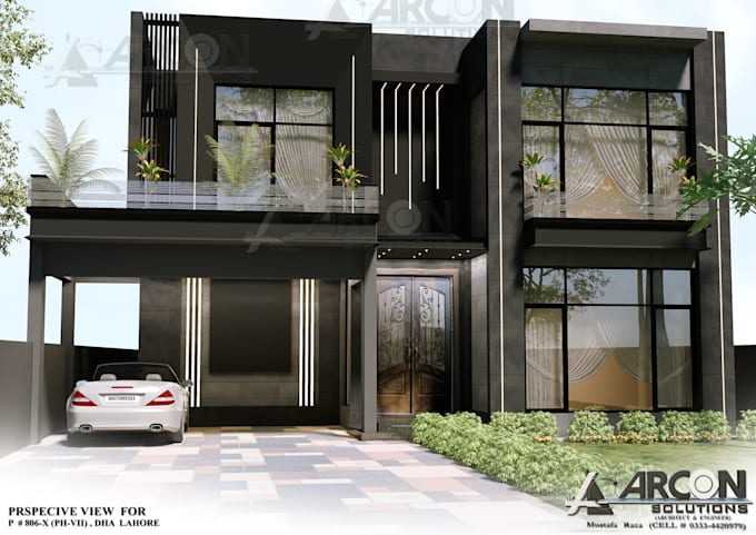 Do building plans 2d drawings with 3d front by Mustafaraza868 | Fiverr