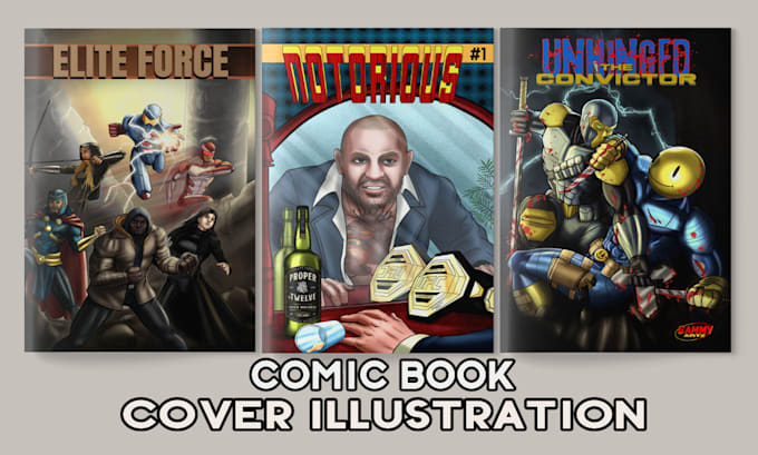Draw comic book cover or graphic novel illustrations by Gammyartz | Fiverr