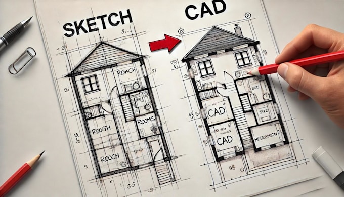 Convert pdf, sketch to detailed autocad, cad, blueprint by Nazir ...