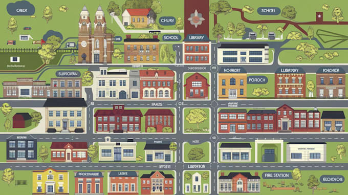 Draw vector map, site map, city map illustration by Marlicdber | Fiverr