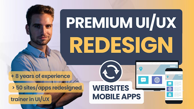Redesign your website or app creating ux ui high fidelity mockups by ...