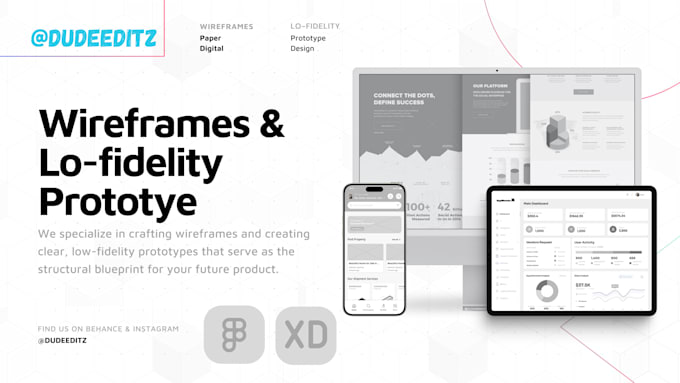 Design ux wireframe, prototypes for mobile app, web app saas admin dashboard by Dudeeditz | Fiverr