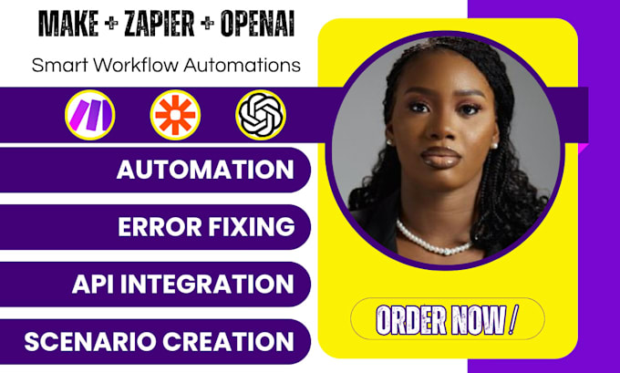 Build smart make com and zapier automations with ai and airtable by Lucy_techie | Fiverr