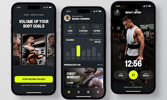 Fitness app development gym app health app workout exercise app with flutter by Flutterflow_ore ...