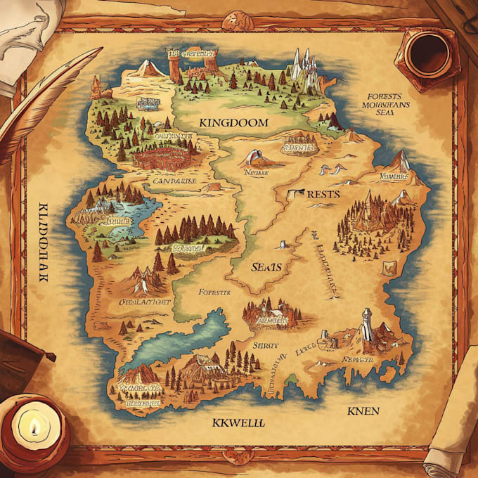 Draw a custom map for fantasy, scifi, by Rosesigh | Fiverr