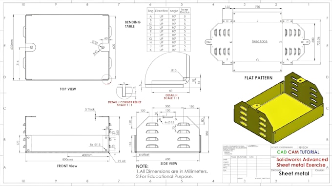 Design sheet metal parts and laser dxf production drawings in ...