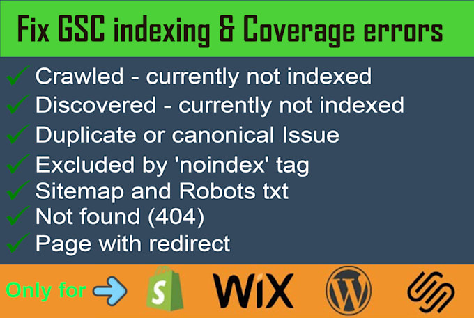 Fix indexing issues or errors on google search console, technical seo, index gsc by Corevital ...