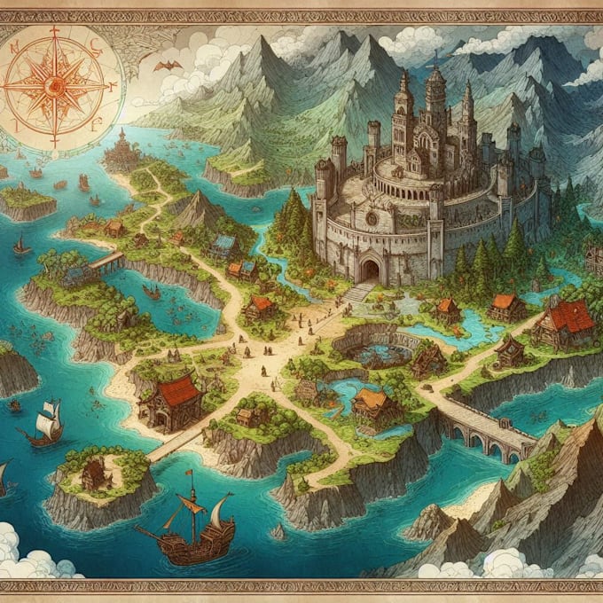 Make artistic fantasy map, sci fi map for you by Tortoiviga | Fiverr