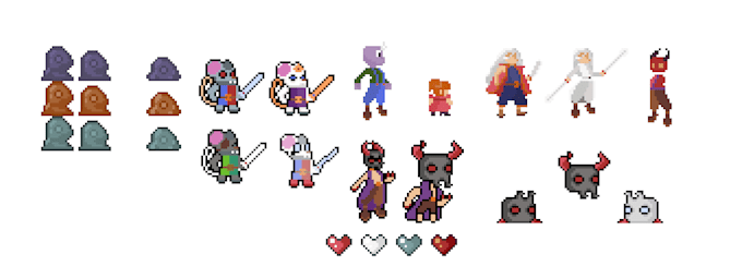 Create a 32 by 32 character sprite sheet or sprite by Tgdreams | Fiverr