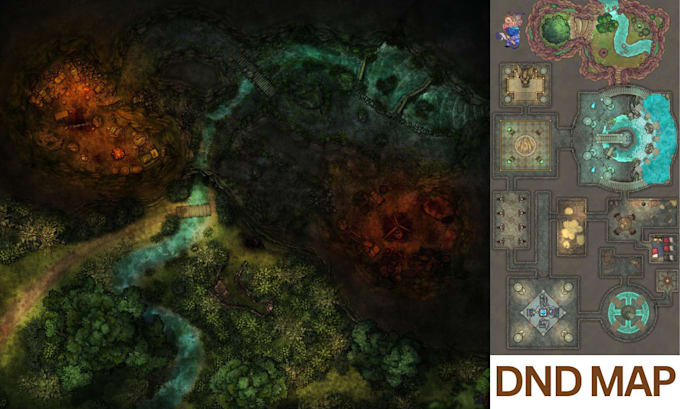 Draw maps, fantasy map, battle map for dnd, games dungeon and novel by ...