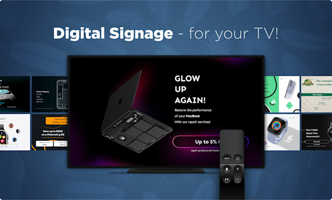 Design custom digital signage for your business by Nychtadg | Fiverr