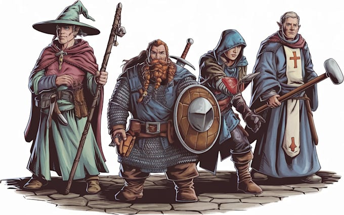 Draw your dnd ttrpg character or party by Cortishyers | Fiverr