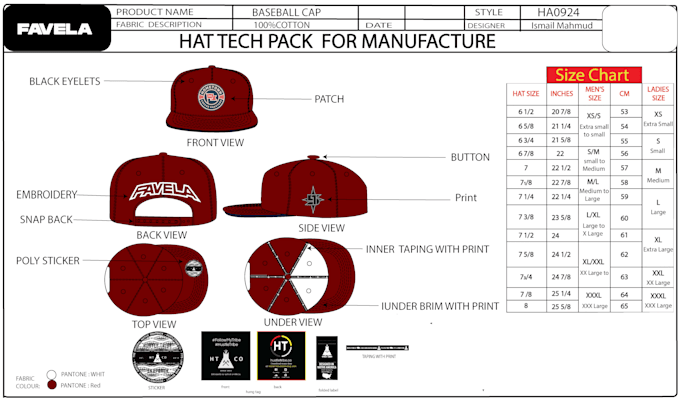 Design a custom cap and hat tech pack by Ismailmahmud87 | Fiverr