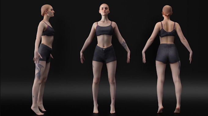 Create 2d to 3dimage, realistic nsfw metahuman, mona,human 3dmodel irl,daz asset by ...