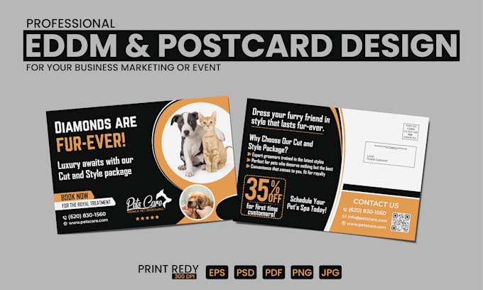 Design a print ready or eddm postcard for marketing or event by ...