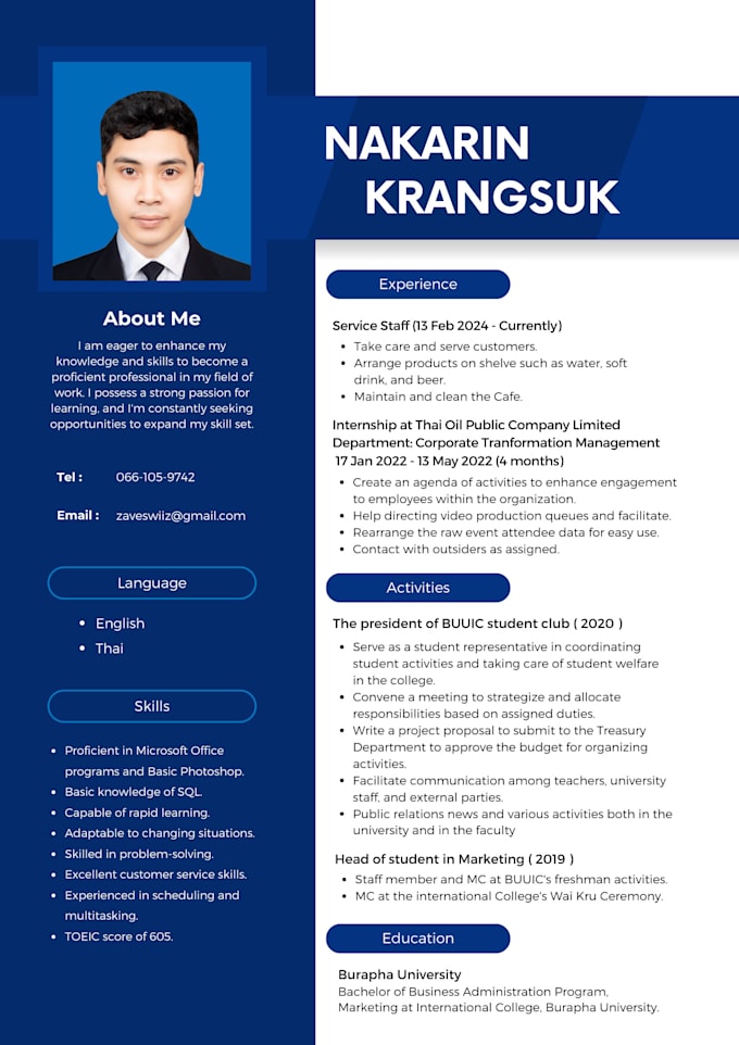 Design awesome resume for you by Zave_nakarin | Fiverr
