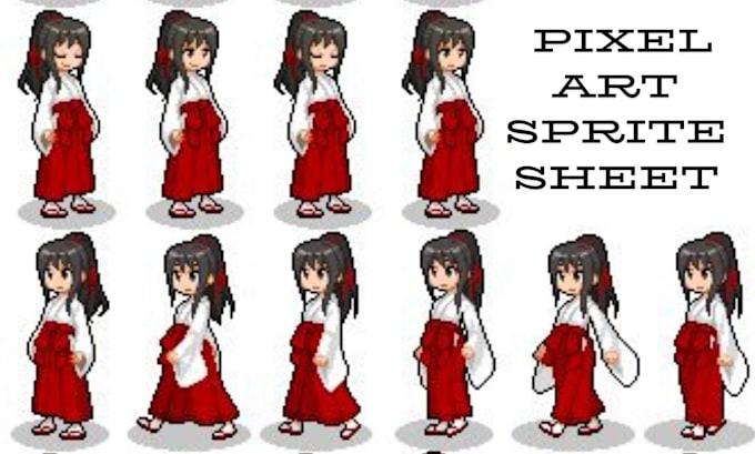 Do pixel art sprite sheet, pixel art character, pixel animation ...