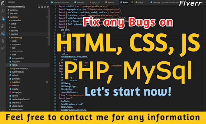 Fix Any Html Css Javascript Php Mysql Bug Issue And Error Quickly By Codebillow Fiverr