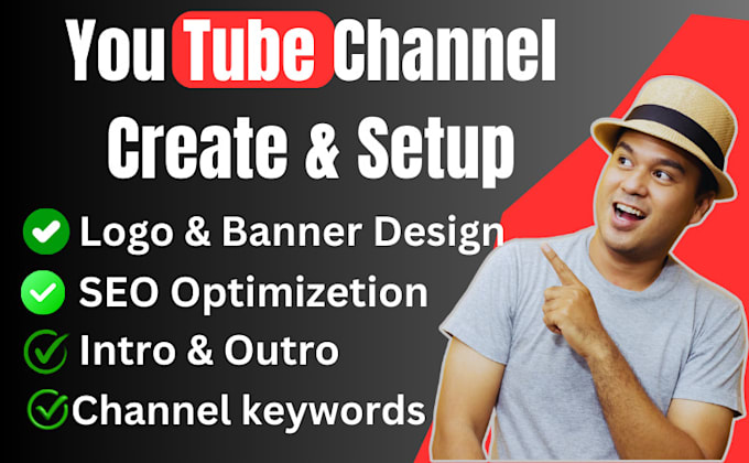Create setup youtube channel with logo, banner, intro, outro by ...