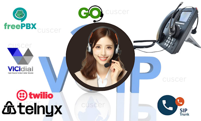 Setup your call center with vicidial, goautodial, pbx, twilio, telynx, ai voice by Cuscer | Fiverr
