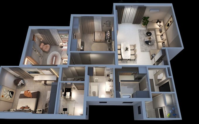 Design stunning interior spaces using coohom 3d renderings by Agitanemmanuel | Fiverr