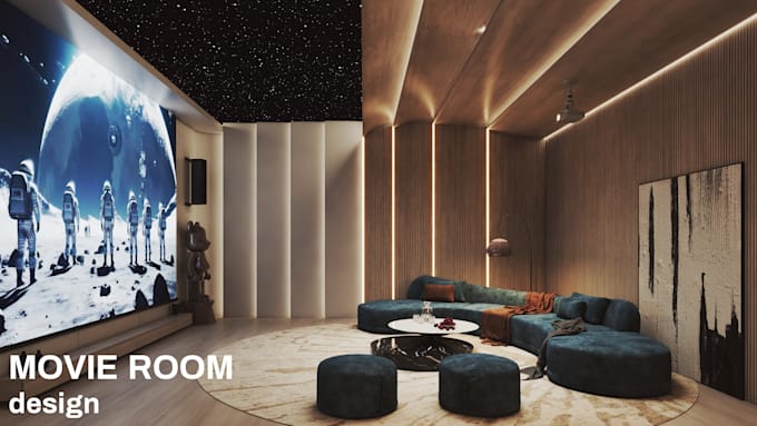 Do interior design for home theater, home cinema, movie room by Datdragon1st | Fiverr