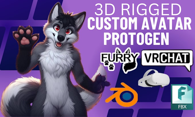 Do custom 3d model furry avatar protogen vrchat avatar anime furry nsfw ...