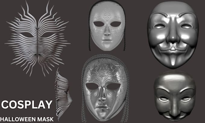 Sculpt 3d halloween mask, helmet, 3d cosplay mask for 3d printing by ...