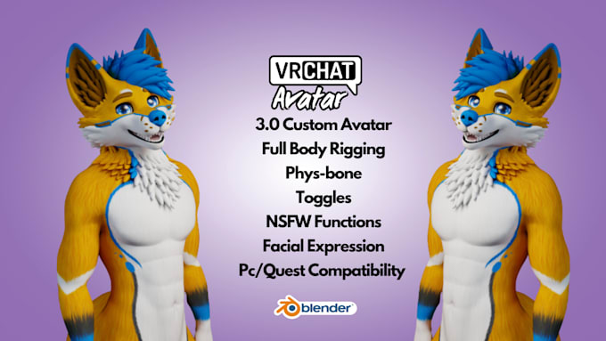 Do furry vrchat avatar, furry fursona, 3d vtuber model, furry nsfw ...