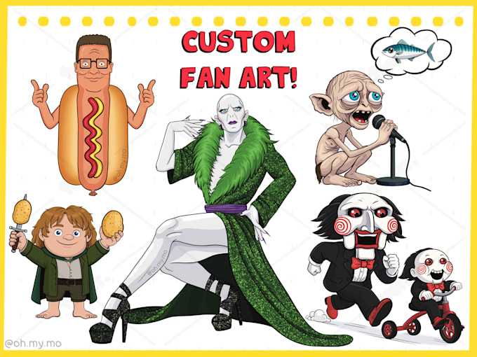 Draw unique cartoon fan art of your favourite characters by Oh_my_mo ...