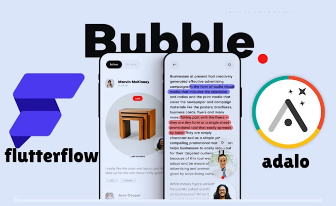 Build adalo mobile app bubble mvp flutterflow mvp buildfire webapp ...