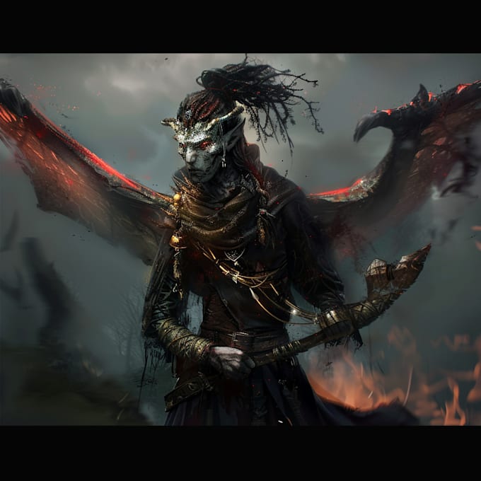 Draw realistic fantasy horror character and concept art by Noeeman | Fiverr