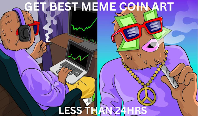Funny meme coin art meme art illustration crypto coin art 2d meme coin ...