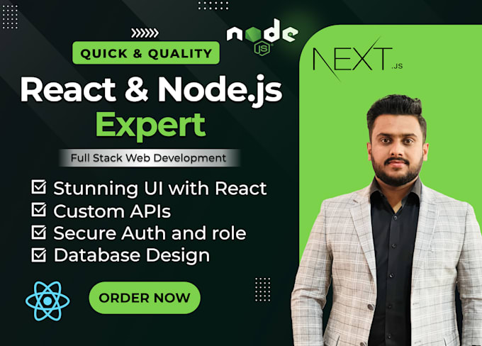 Develop fullstack react, next js apps with node, express, nestjs
