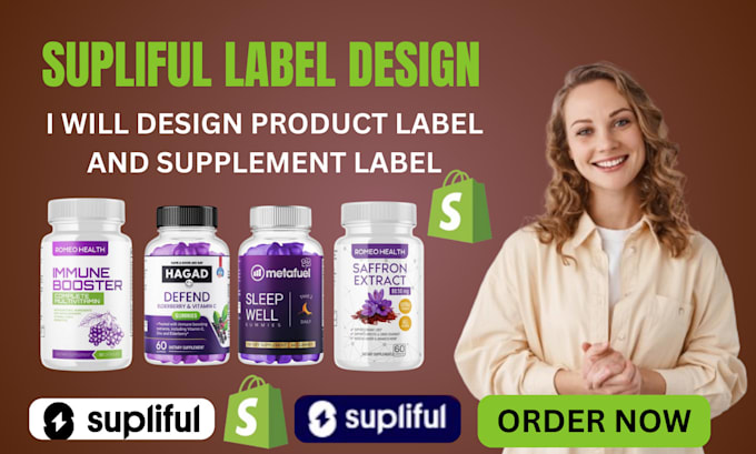 Do supliful label design, label design ,winning product and product upload by Chloe_smith0800 ...