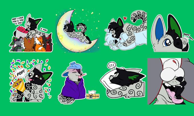 Draw telegram stickers, furry telegram sticker character sticker crypto ...