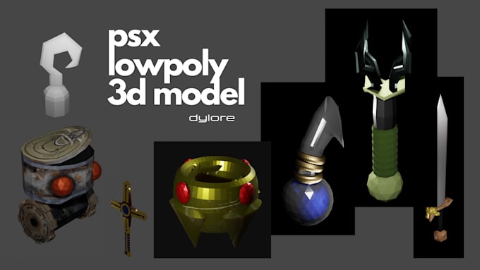 Create a weird low poly retro psx 3d model video game asset by Dylore ...