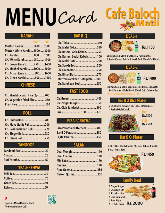 Do a marvelous menu design, food menu, or restaurant menu by ...