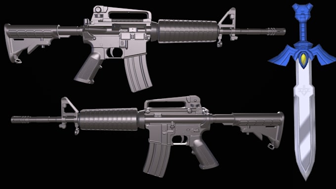 Sculpt 3d game weapon, 3d game assets, unreal engine, 3d sword, 3d gum model by Mosesteam9 | Fiverr