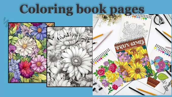 Draw coloring book pages for children and adults digital hand drawn for ...