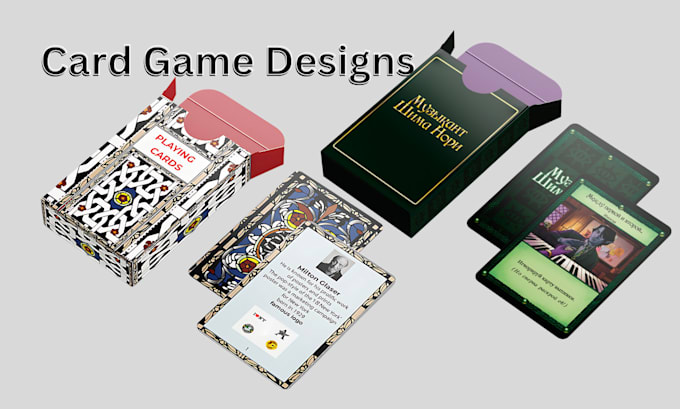 Design card game board game tarot cards with full box mockup, rulebook ...