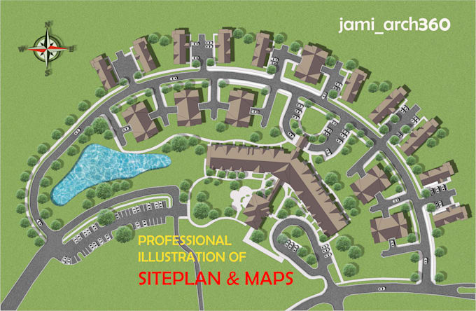 Creat professional map illustrations or site plan by Jami_arch360 | Fiverr