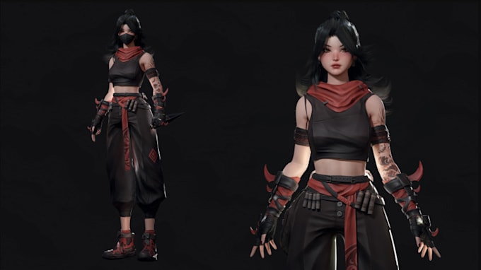 Repose 3d character model, uv mapping,pbr texture,increase polycount, animate 3d by Sammytoke ...