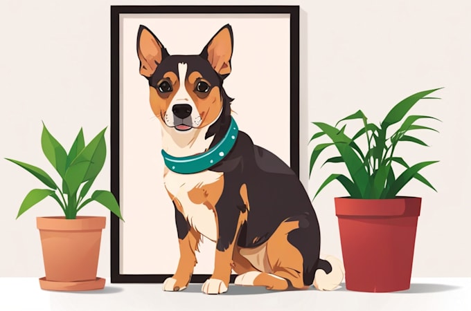 Draw vector pet portrait art by Dejeriook | Fiverr